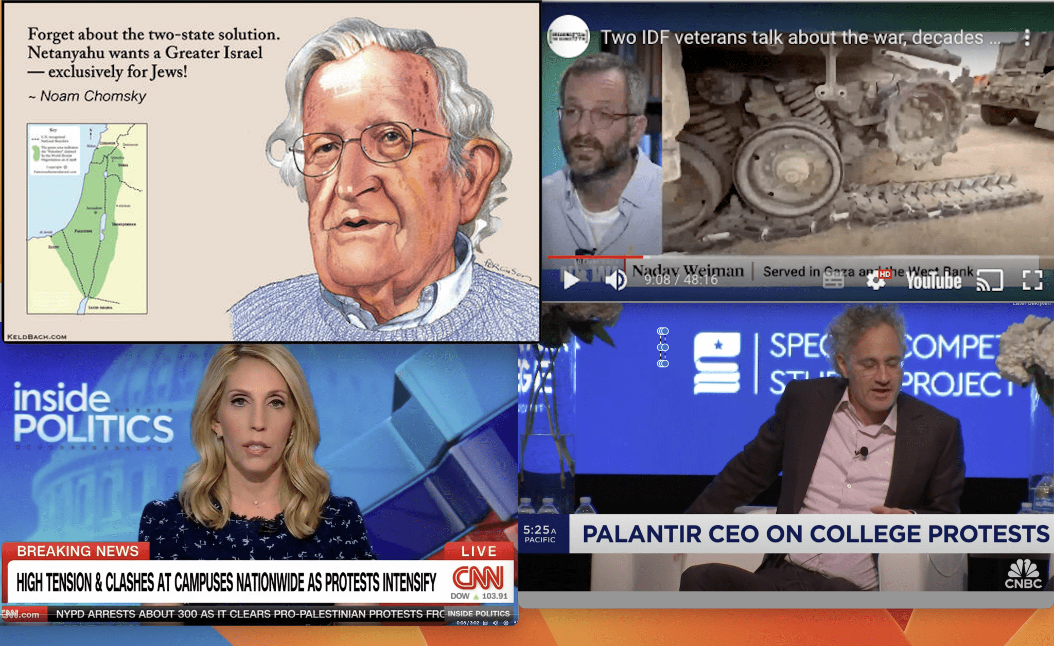 Chomsky over Gaza van 2011 tot 2024, wie is bang voor campusprotesten ...